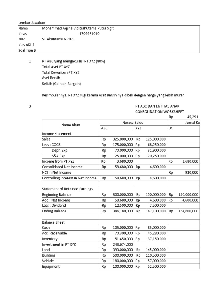 M.Aqshal - 1706621010 - Kuis AKL 1 | PDF