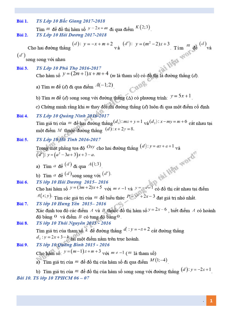 Ham So Bac Nhat (Full Dap An) - Trich de Thi | PDF