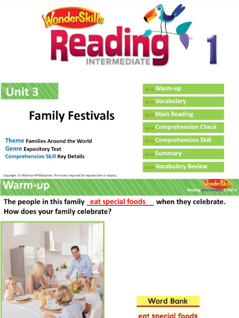 Intermediate 1 Unit 3 Family Festivals | PDF