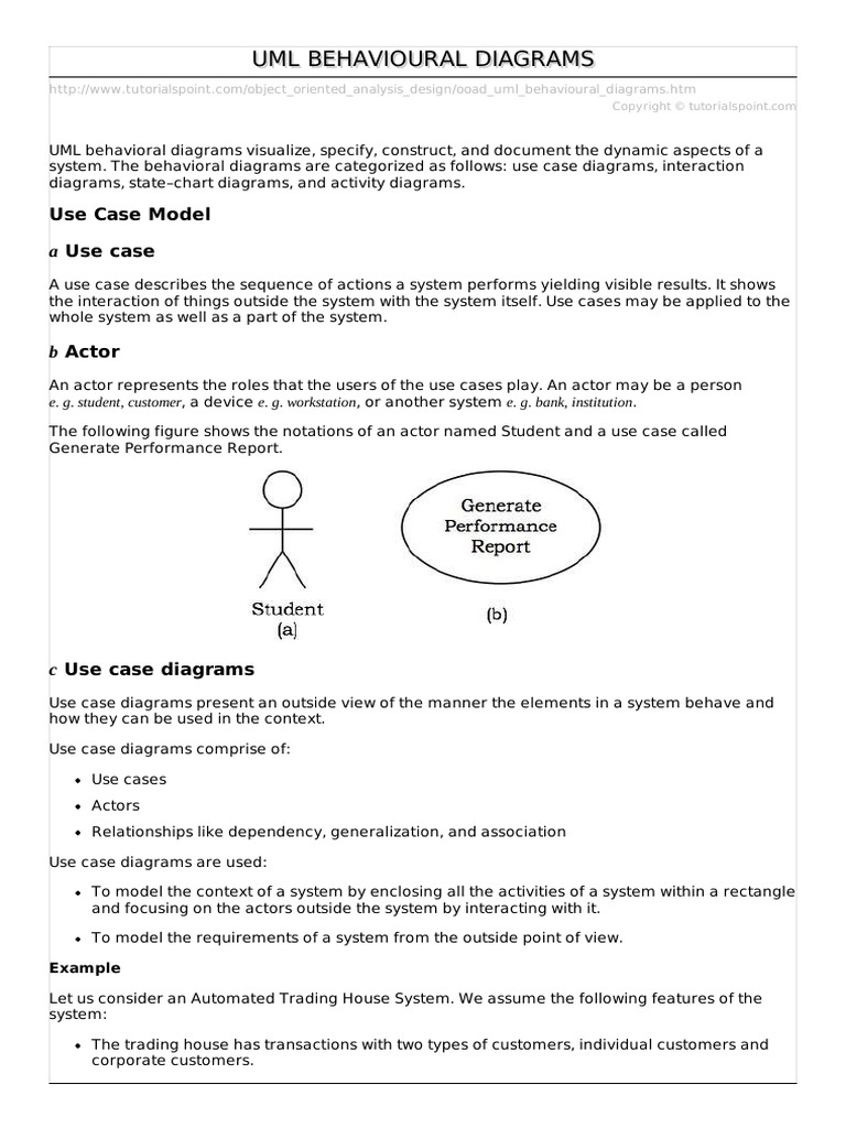 Ooad Uml Behavioural Diagrams Pdf Use Case Unified Modeling Language 