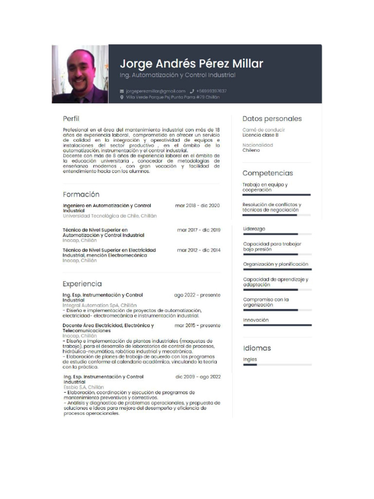 CV (Jorge Pérez Millar) | PDF