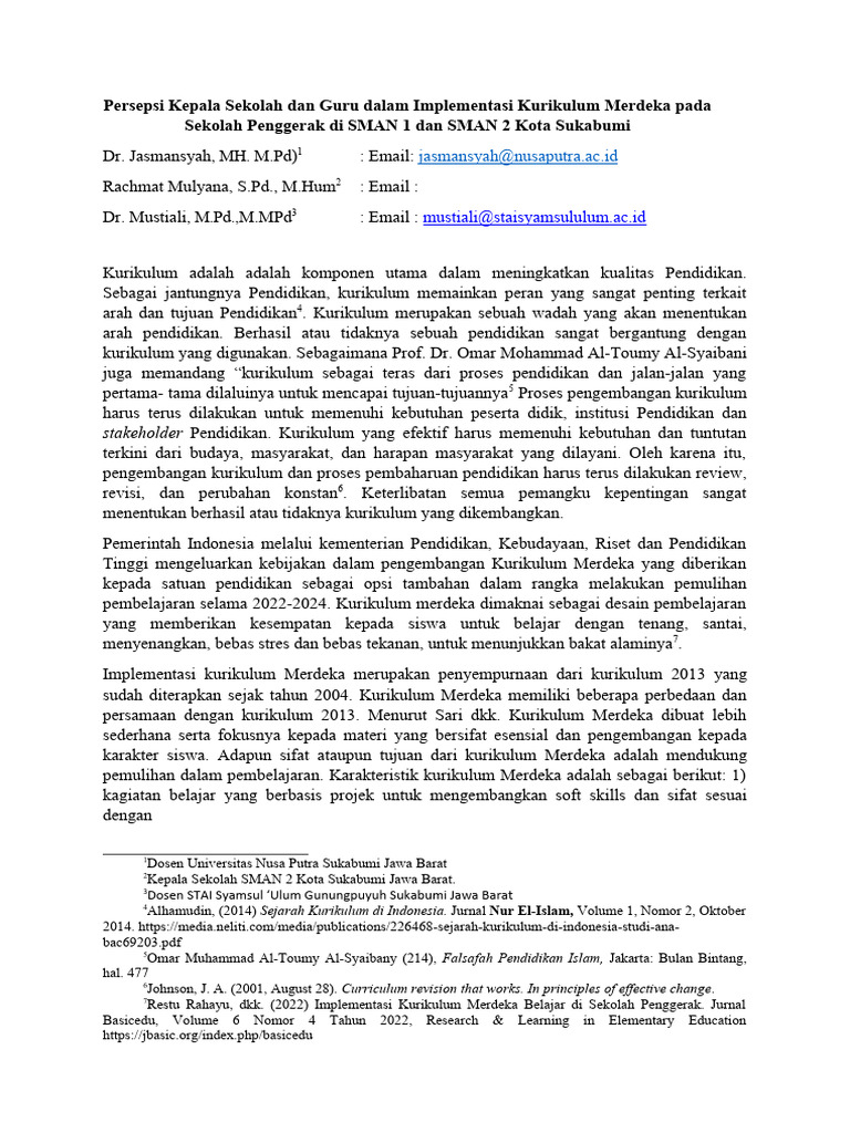 Implementasi Kurikulum Merdeka Untuk Mewujudkan Merdeka Belajar pada ...