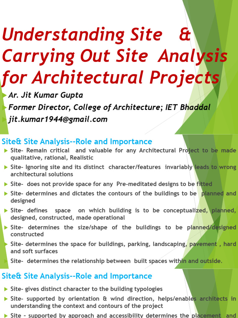 Understanding Site & Carrying Out Site Analysis For Architectural ...