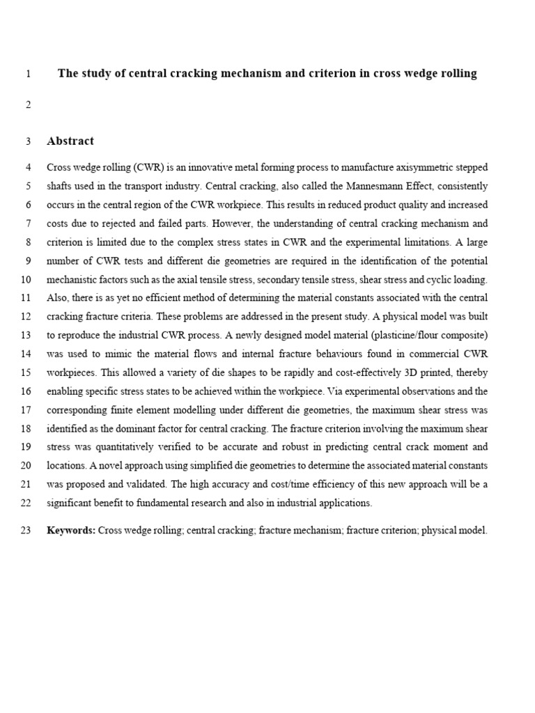 CWR Criteria Xianyan Accepted Revision | PDF | Fracture | Stress (Mechanics)