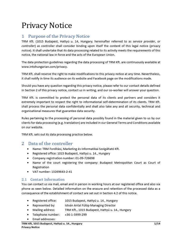 TRM Privacy Notice | PDF | Http Cookie | Privacy