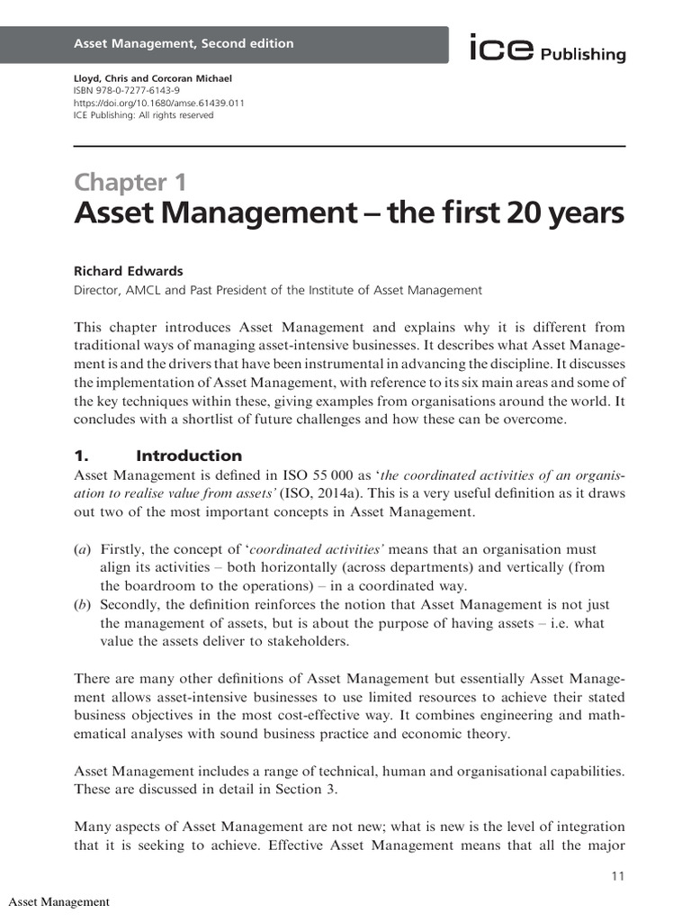 01 Asset Management - The First 20 Years | PDF