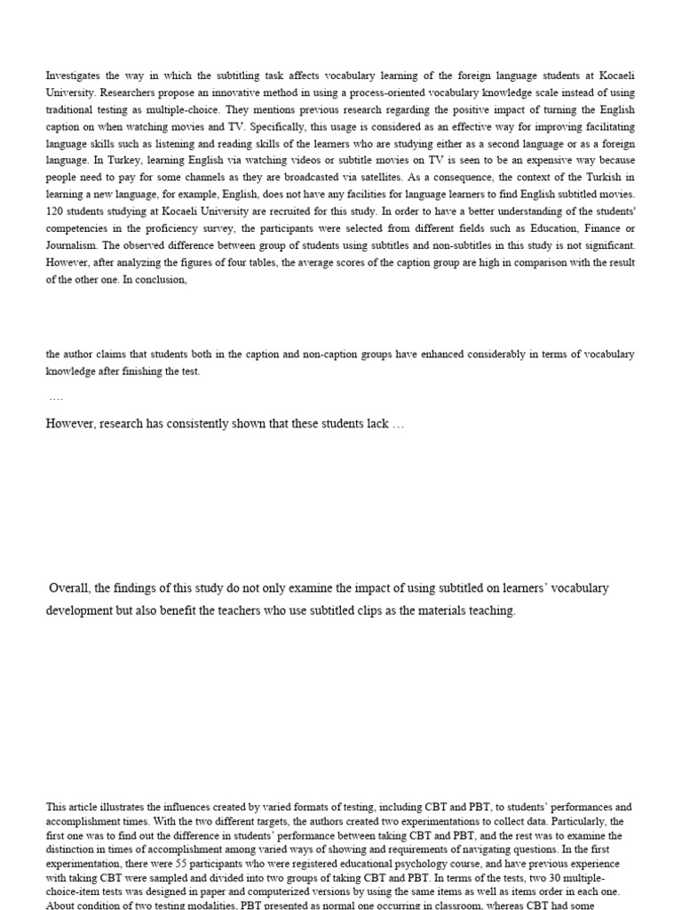 Explores The Influence of Viewing Cartoons With English Subtitles in Improving EFL Learners ...