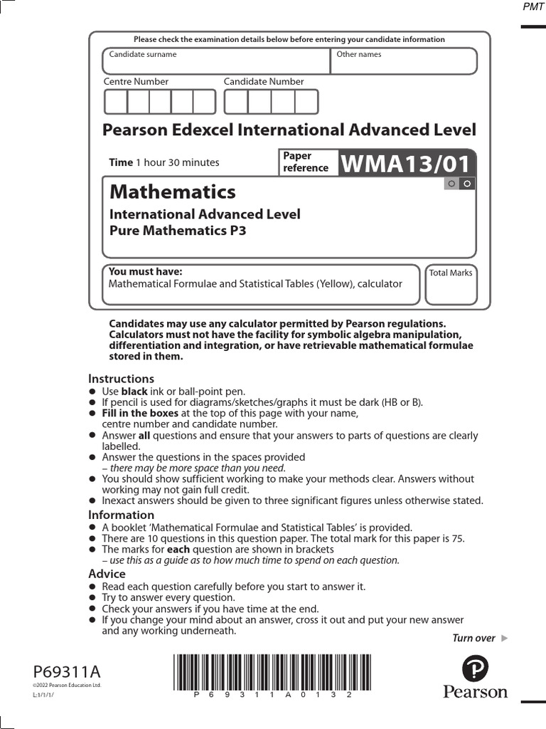 January 2022 QP | PDF | Mathematics | Equations