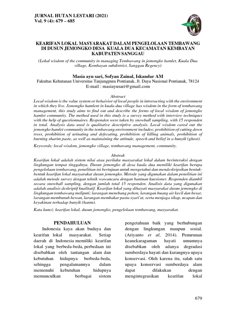 Jurnal Kearifan Lokal 2 | PDF