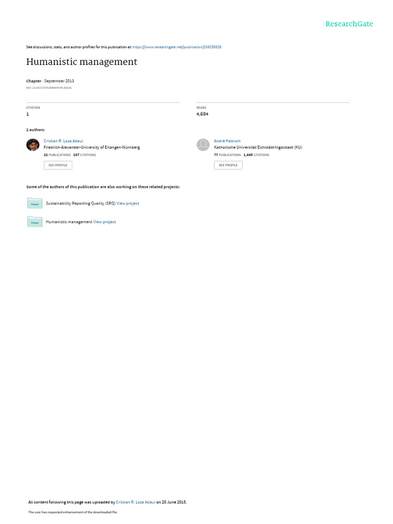 Humanistic Management: September 2013 | PDF | Humanism | Self Actualization