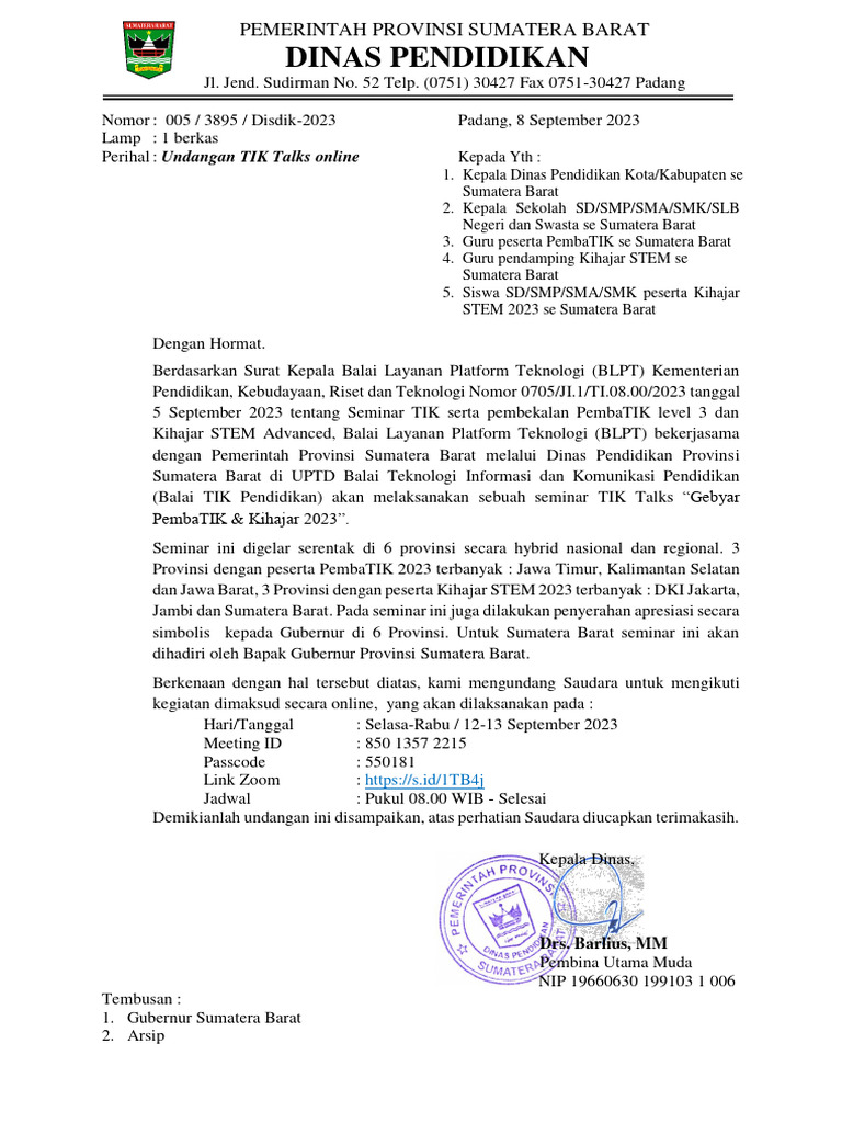 Undangan TIK Talk Online | PDF