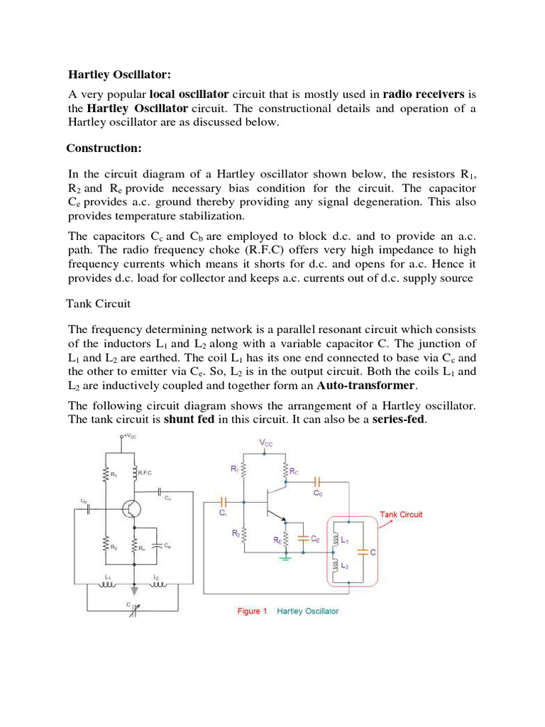 Hartley and Colpitt - S Oscillator | PDF | Inductance | Inductor