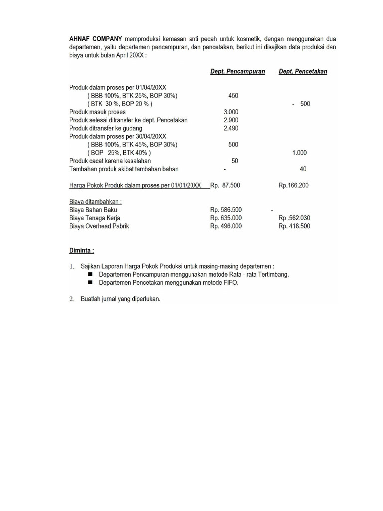 contoh-soal-process-costing-cacat | PDF