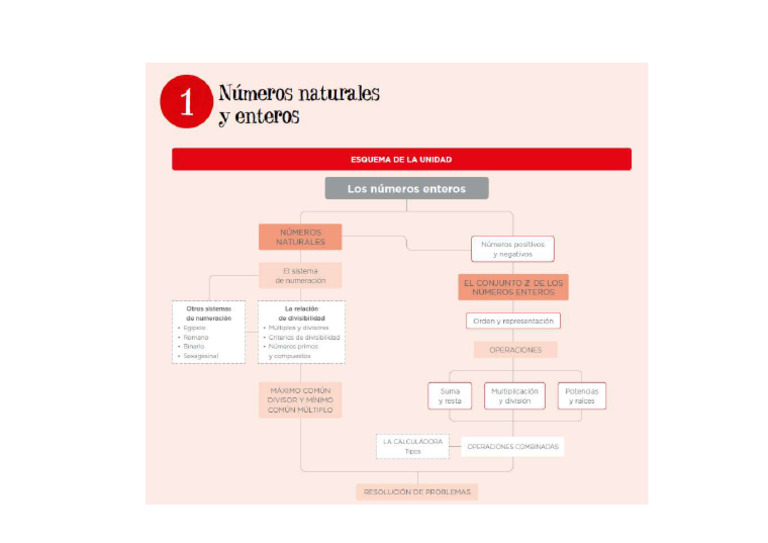 Esquema tema 1 Números naturales y enteros | PDF