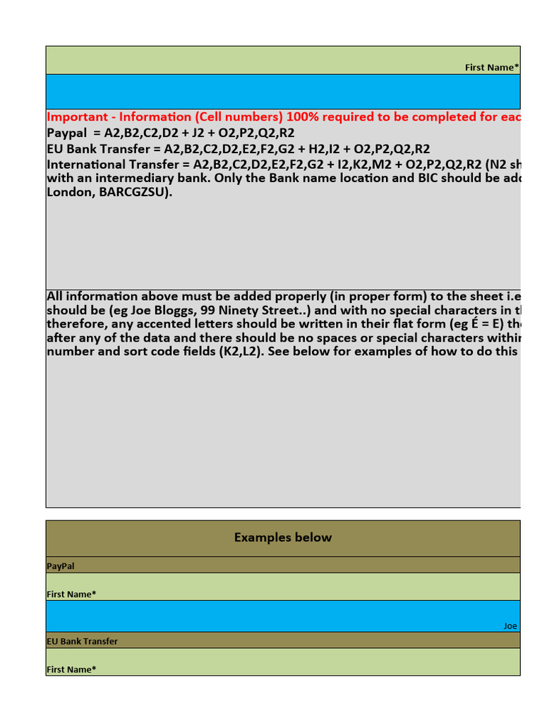 CWAG - Payment Information Form | PDF | Wire Transfer | Regulation