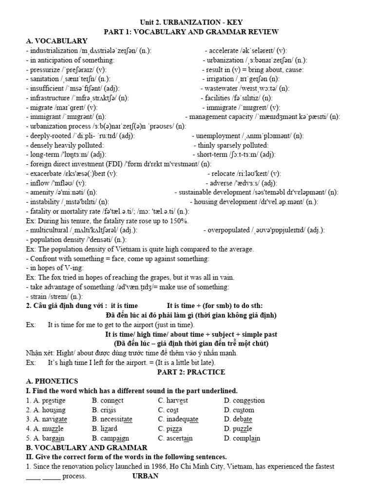 Urbanization Vocabulary and Concepts | PDF | Atmosphere Of Earth ...