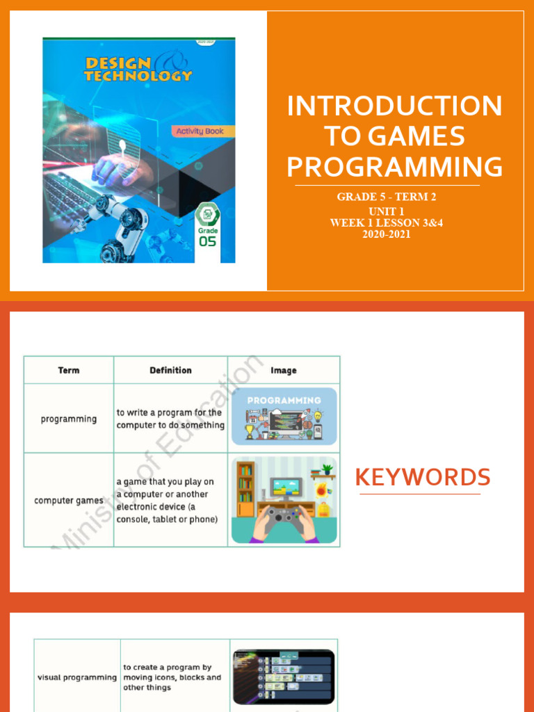 To Games Programming: Grade 5 - Term 2 Unit 1 Week 1 Lesson 3&4 2020-2021 | PDF