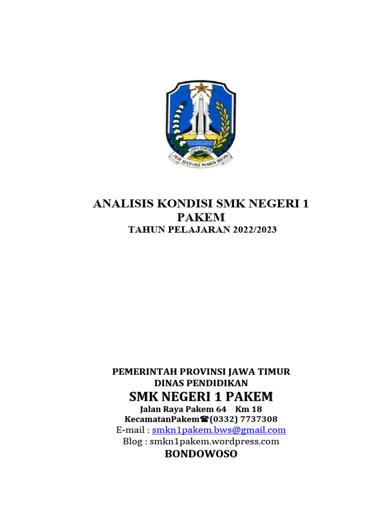 Analisis Kondisi SMKN 1 Pakem. Rev | PDF