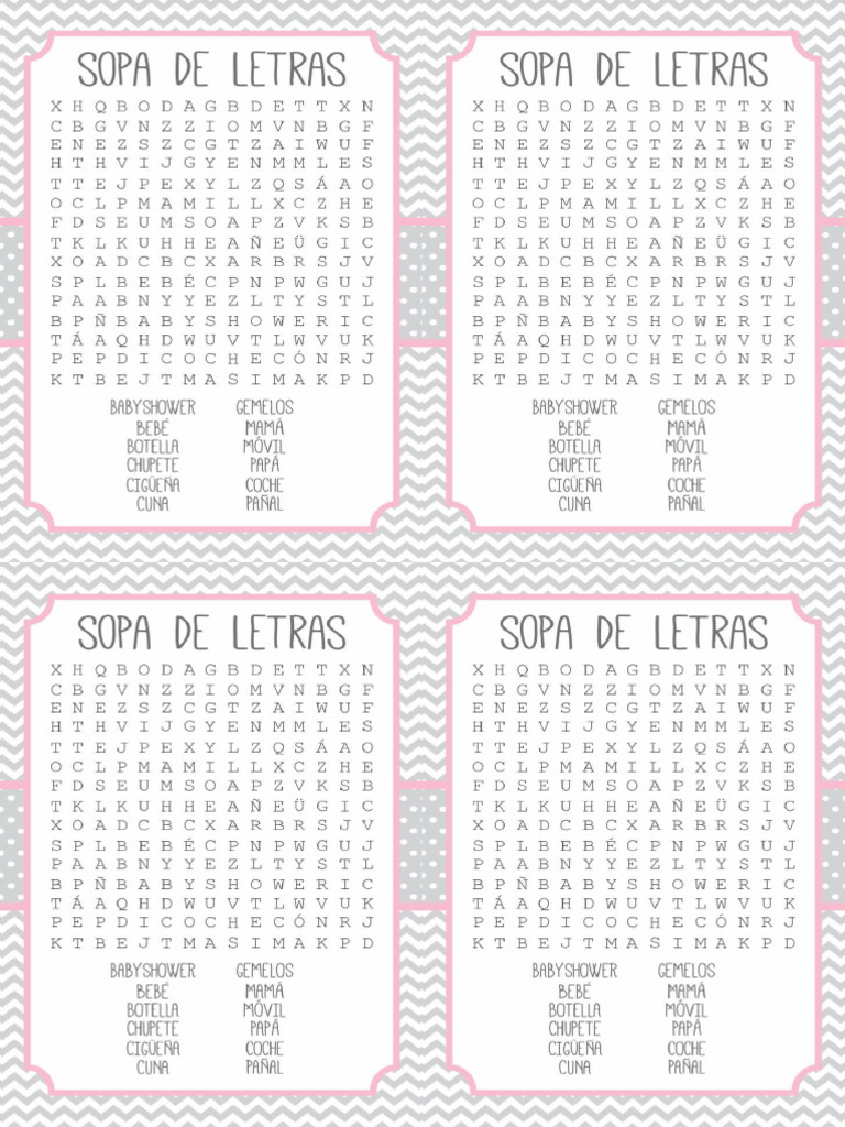 Sopa de Letras Imprimir 10 Hojas | PDF