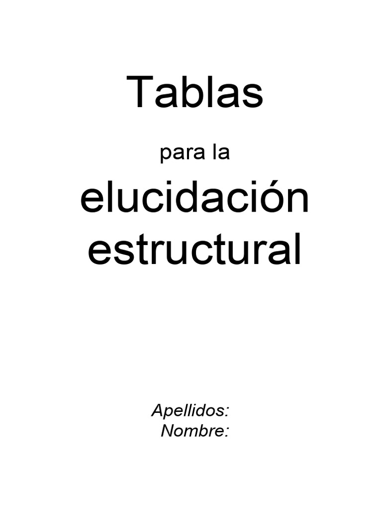 Tablas Elucidacion Estructural (Protoì - N y Carbono) | PDF | Proton ...