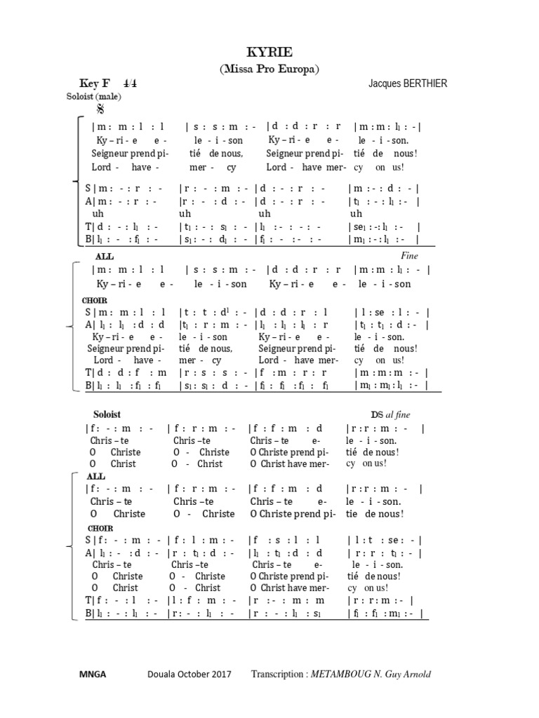 Kyrie Missa Pro Europa Real | PDF | Phrase | Western Christianity