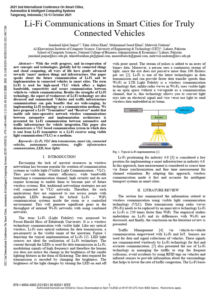 Li-Fi - Communications - in - Smart - Cities - For - Truly - Connected - Vehicles | PDF ...
