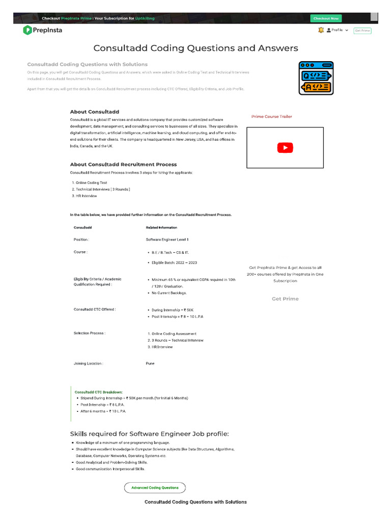 consultadd coding questions | PDF