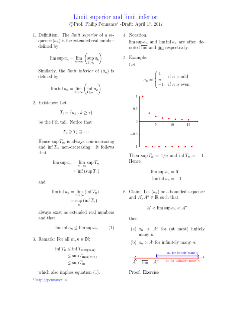 Limsup | PDF | Sequence | Limit (Mathematics)