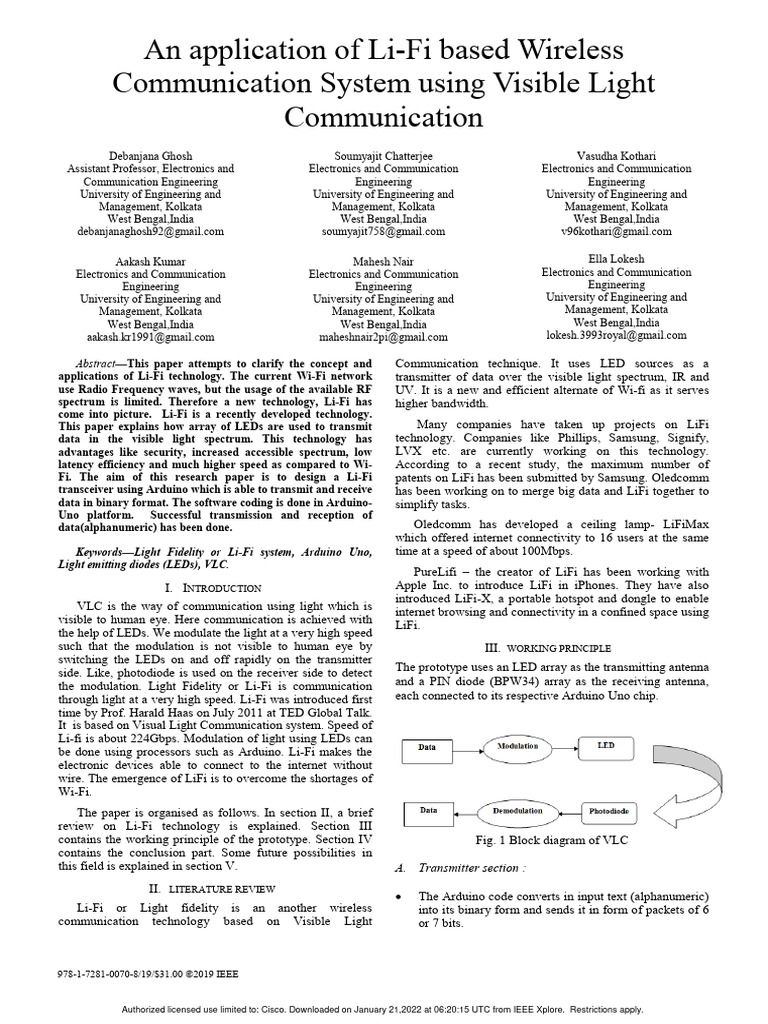 An - Application - of - Li-Fi - Based - Wireless - Communication - System - Using - Visible ...