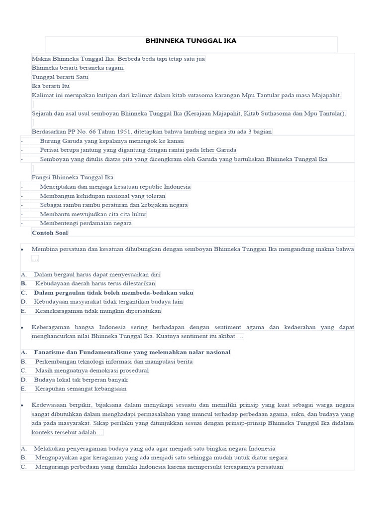 Bhinneka Tunggal Ika | PDF