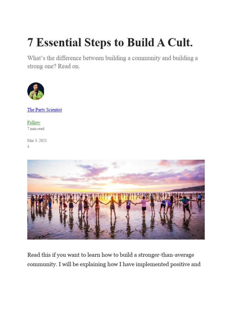 7 Essential Steps To Build A Cult | Download Free PDF | Identity ...
