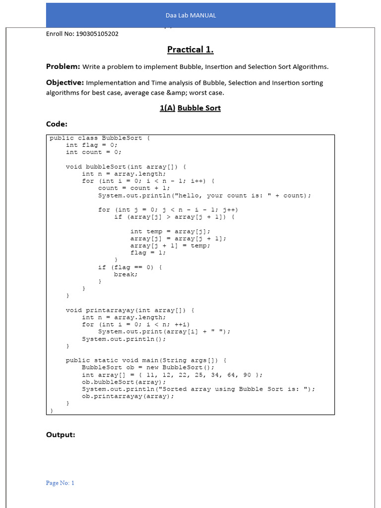 Sorting Algorithms for CSE Students | PDF