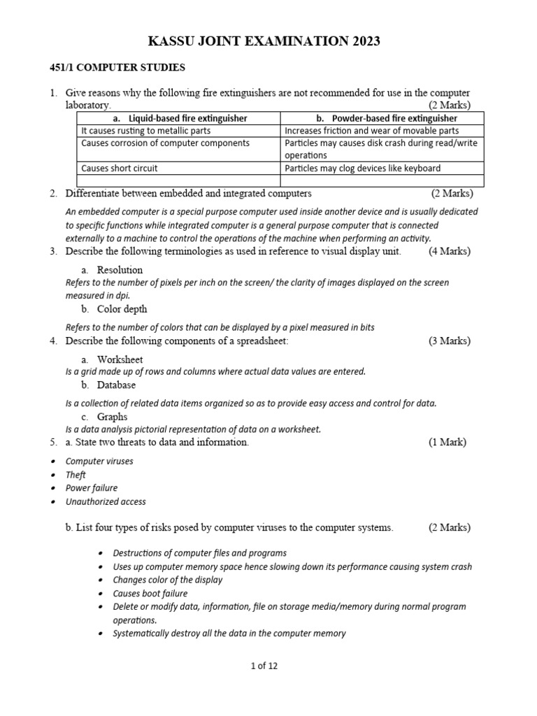 Computer p1 Ms | PDF | Computer Program | Programming