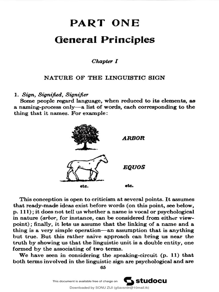 The Nature of The Linguistic Sign by Saussure | PDF | Word | Semiotics