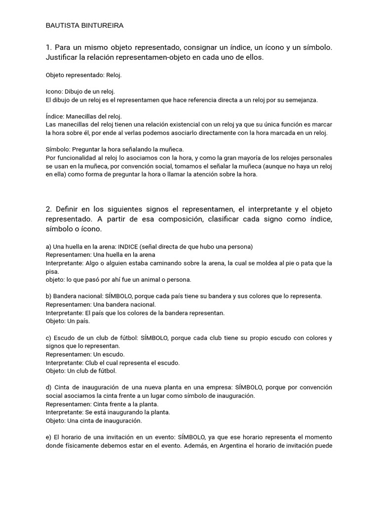 Ejercicio - Tríada de Peirce | PDF