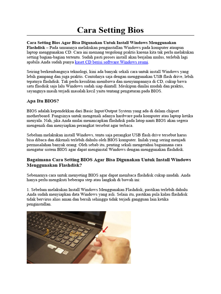 Cara Setting Bios | PDF | Game & Aktivitas | Komputer