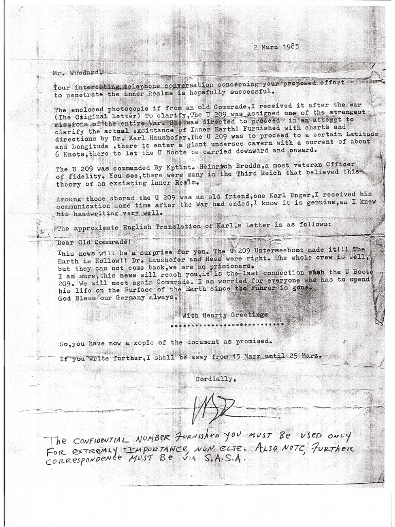 Karl Unger letter translated | PDF