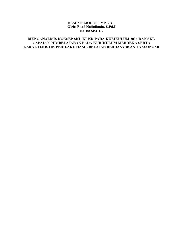 LK - Resum Modul Lokakarya PMP KB 1 | PDF