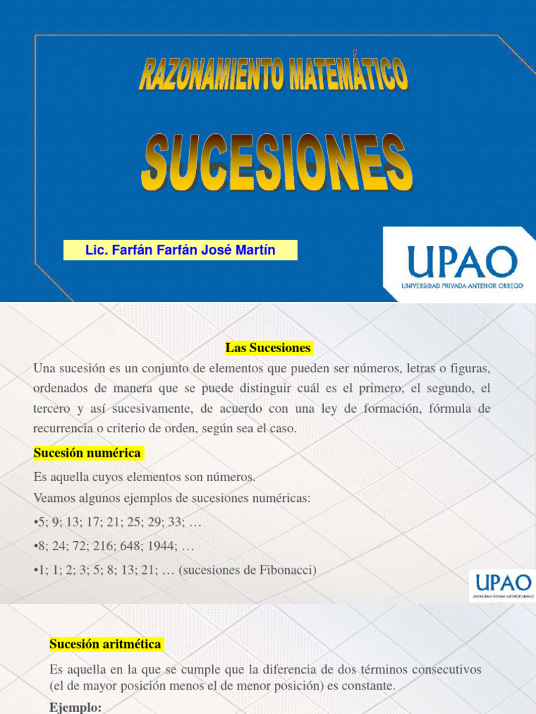 Semana 3 - SUCESIONES - Teoría - Ejercicios | PDF | Secuencia | Matemáticas