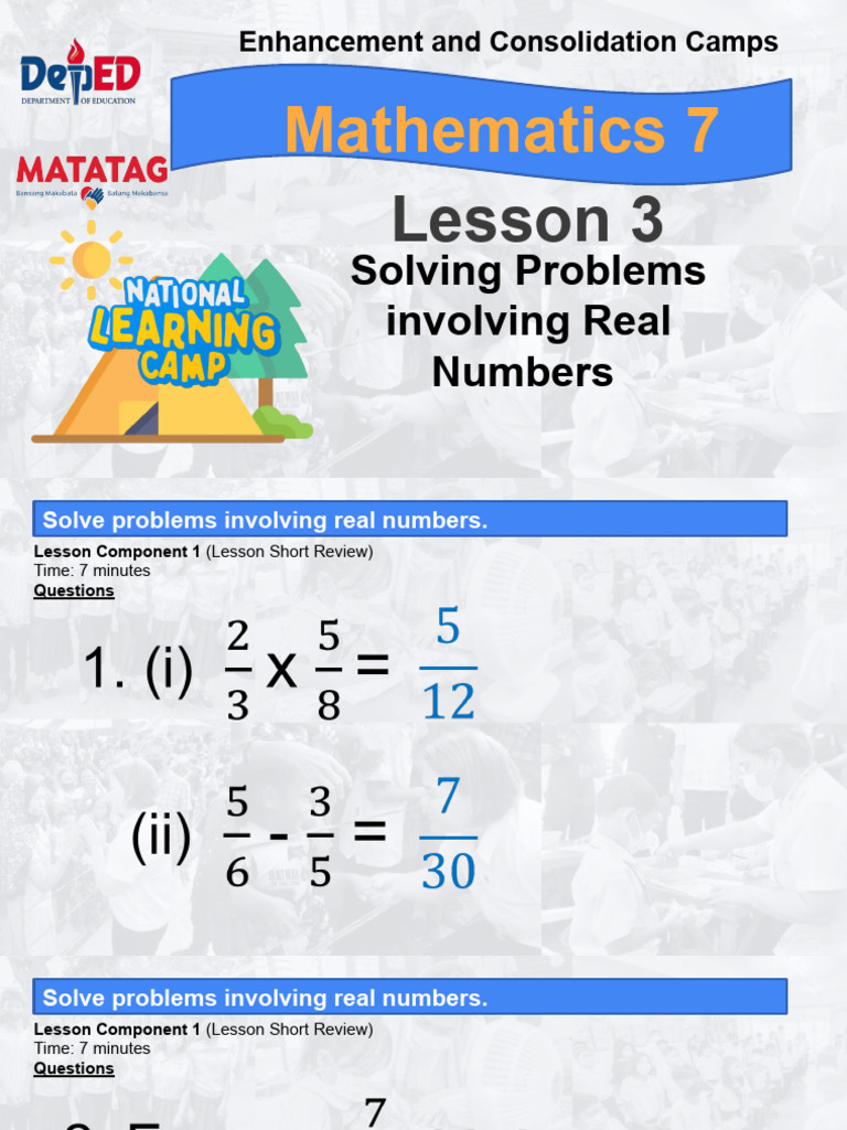 NLC Math GR7 Conso L3 | PDF | Numbers | Percentage