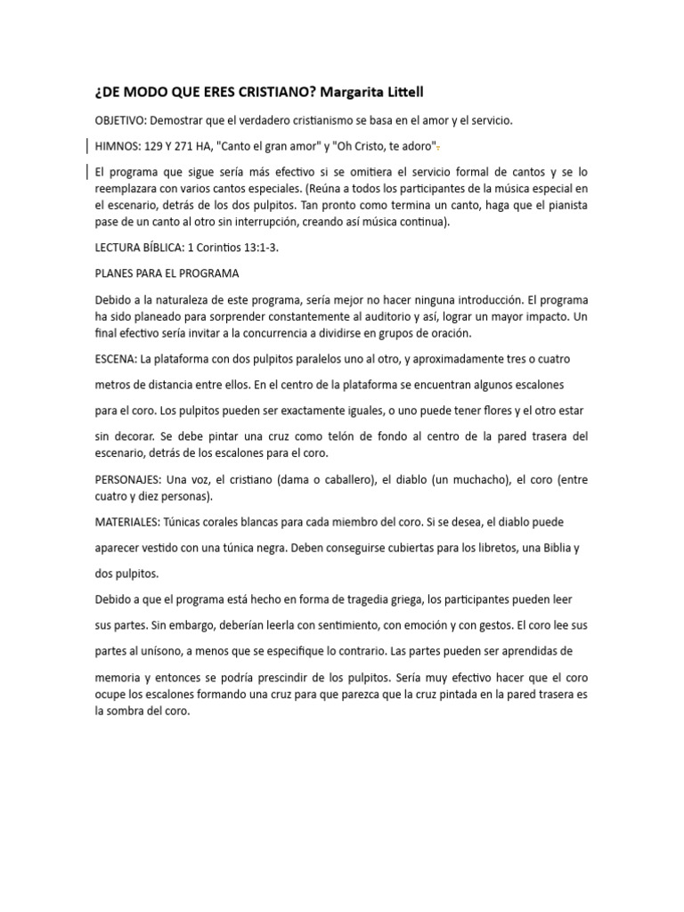 De Modo Que Eres Cristiano | PDF | Cristo (título) | Satán