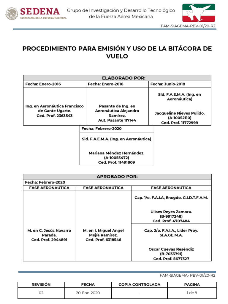 03 Emisión Y Uso De La Bitácora De Vuelo Forma Siagema 002 Pdf