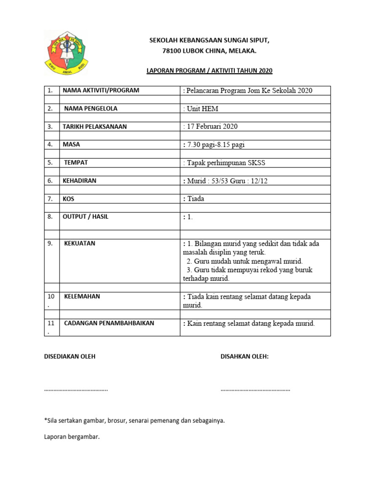 Laporan Jom Ke Sekolah SK SG Siput | PDF