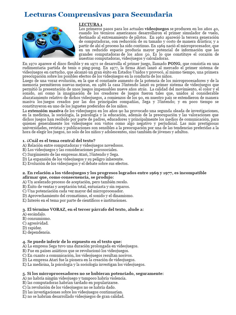 Lecturas Comprensivas para Secundaria TALLER 11-09-22 | PDF | Feminismo ...