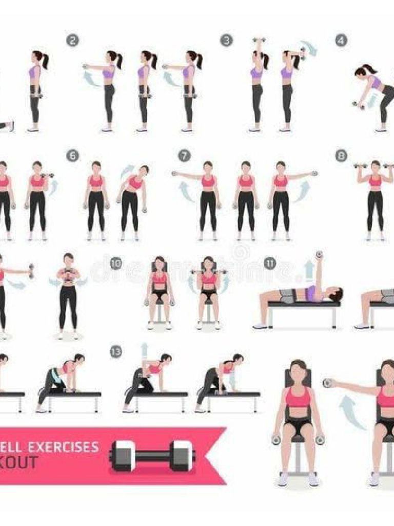 Rutina de Ejercicios Mancuernas | PDF