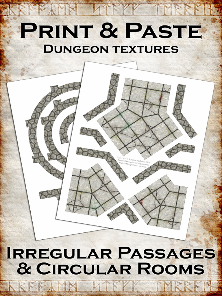 Print & Paste Dungeon Textures Irregular Passages & Circular Rooms | PDF