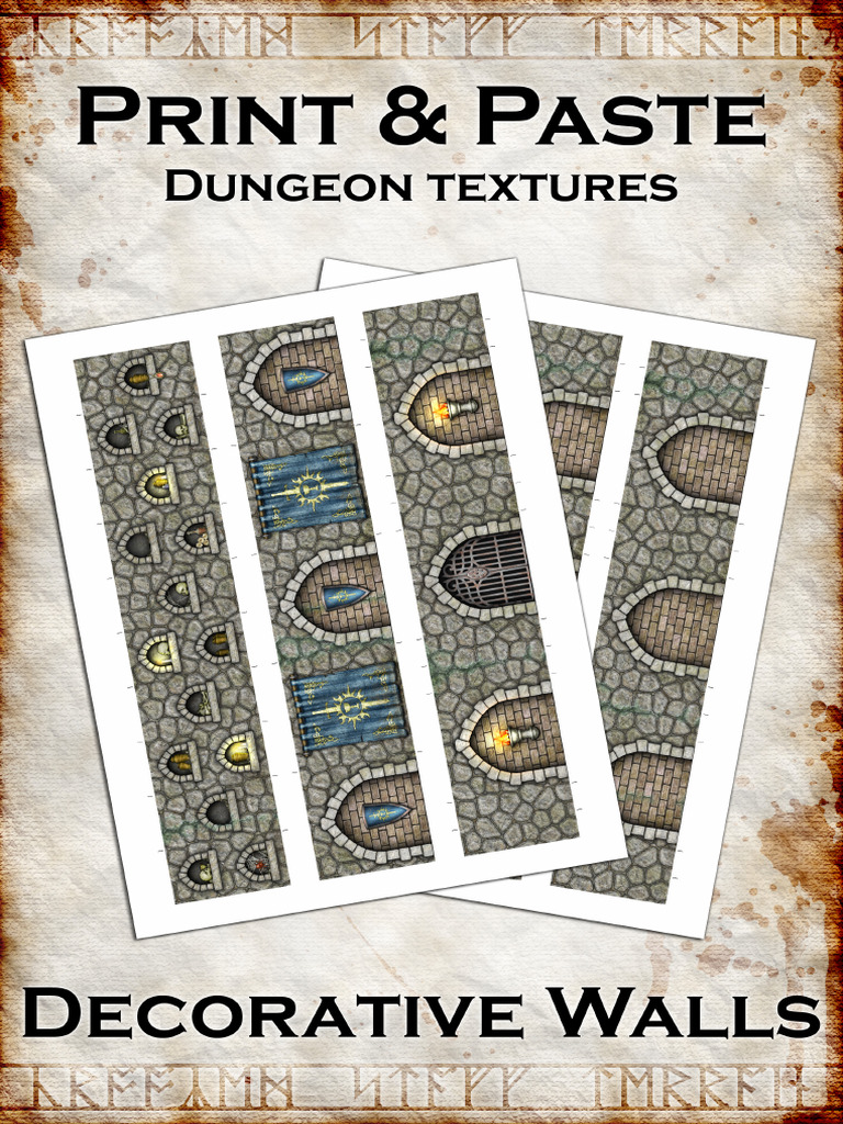Print & Paste Dungeon Textures Decorative Walls | PDF