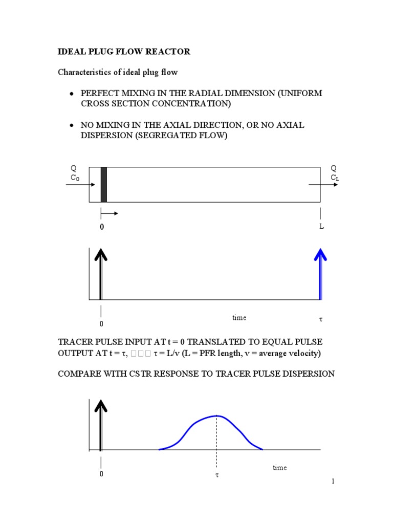 Ideal Plug Flow Reactor Analysis | PDF | Steady State | Chemical Reactor