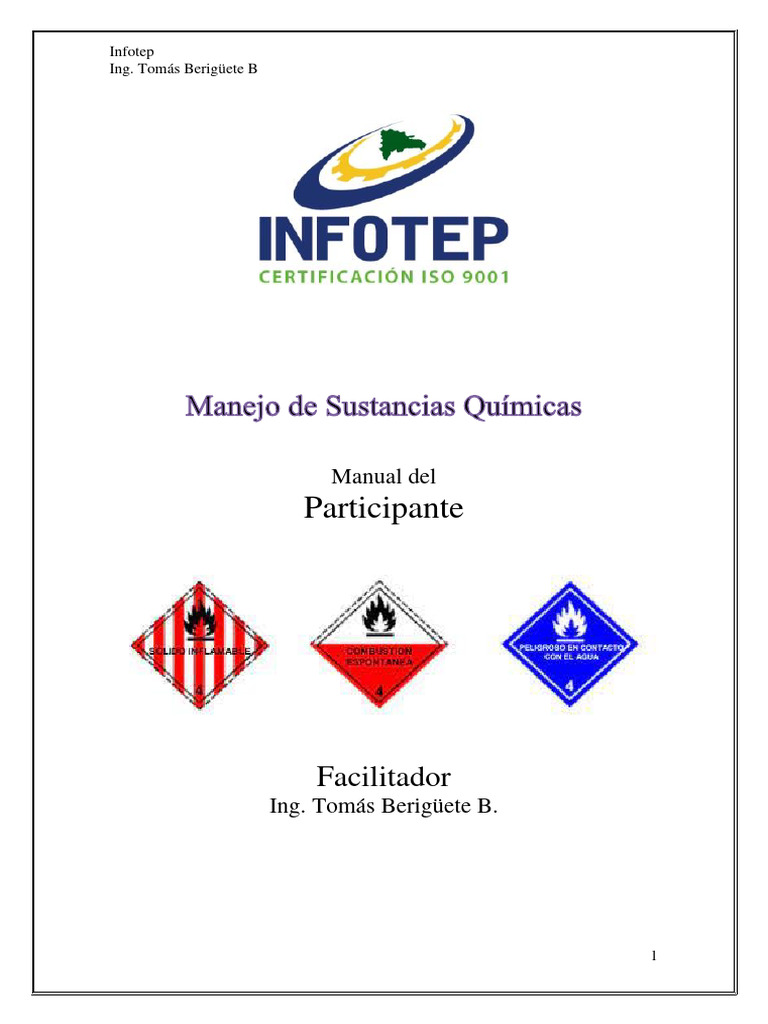 MANUAL MANEJO DE SUSTANCIAS QUÍMICAS | PDF | Seguridad y salud ocupacional | Desintegración ...