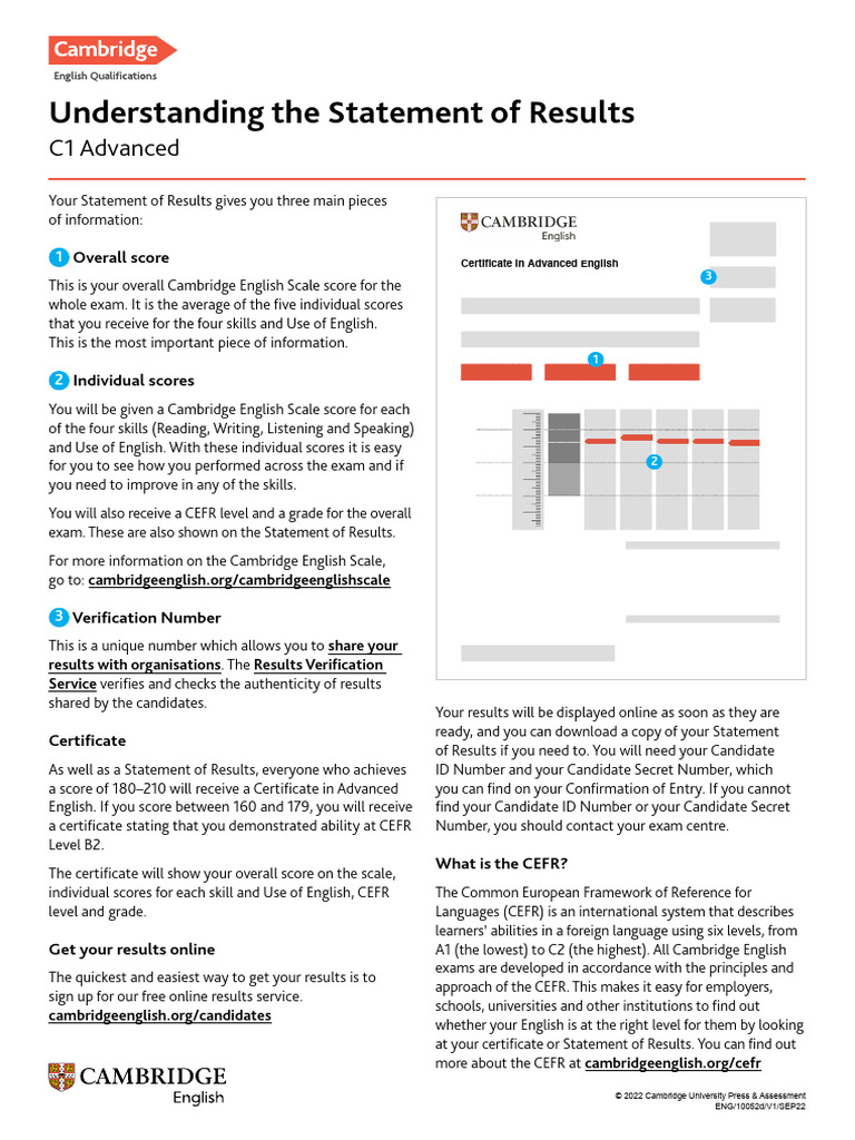 c1 Statement of Results Factsheet | PDF